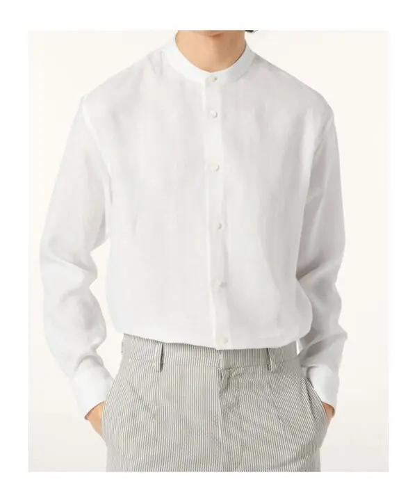 Loro Piana Elia Low Mandarin Collar Shirt