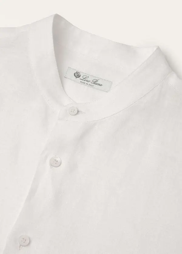 Loro Piana Elia Low Mandarin Collar Shirt - Optical White