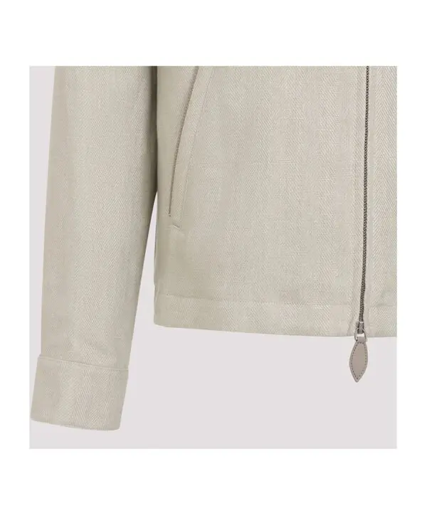 Berluti Long Sleeve Zip-up Jacket With Lapel Collar