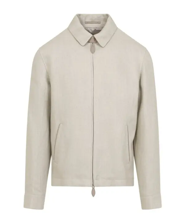 Berluti Long Sleeve Zip-up Jacket With Lapel Collar