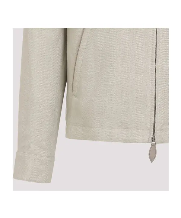 Berluti Long Sleeve Zip-up Jacket With Lapel Collar