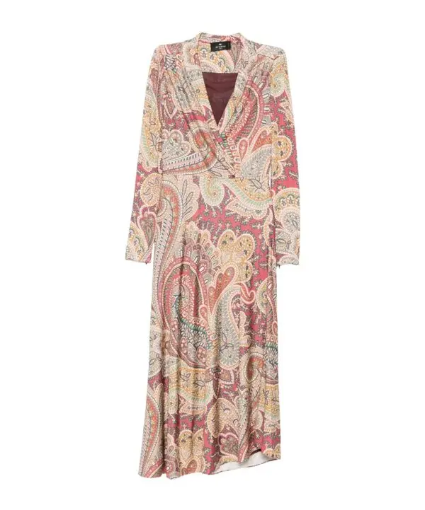 Etro Paisley Printed V-neck Wrap Dress