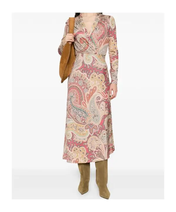 Etro Paisley Printed V-neck Wrap Dress