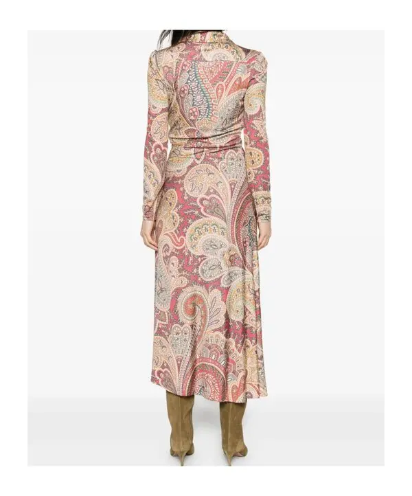 Etro Paisley Printed V-neck Wrap Dress