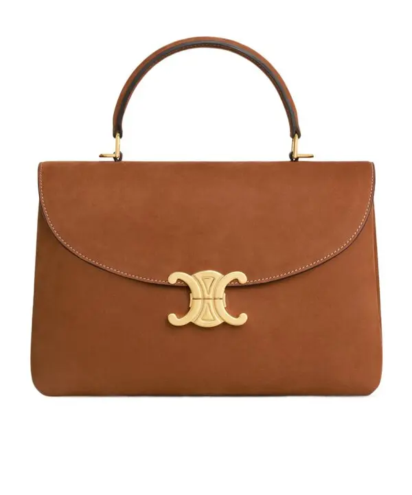 Celine Medium Nino Bag In Nubuck Calfskin - Camel