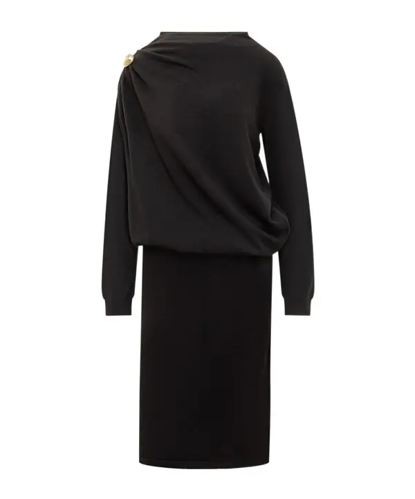 Fabiana Filippi Long Sleeve Dress With Metallic Accents