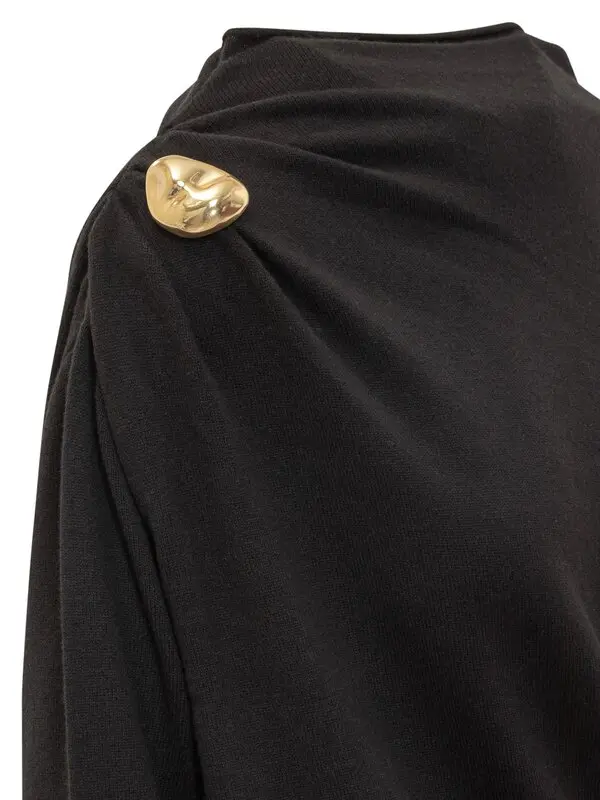 Fabiana Filippi Long Sleeve Dress With Metallic Accents