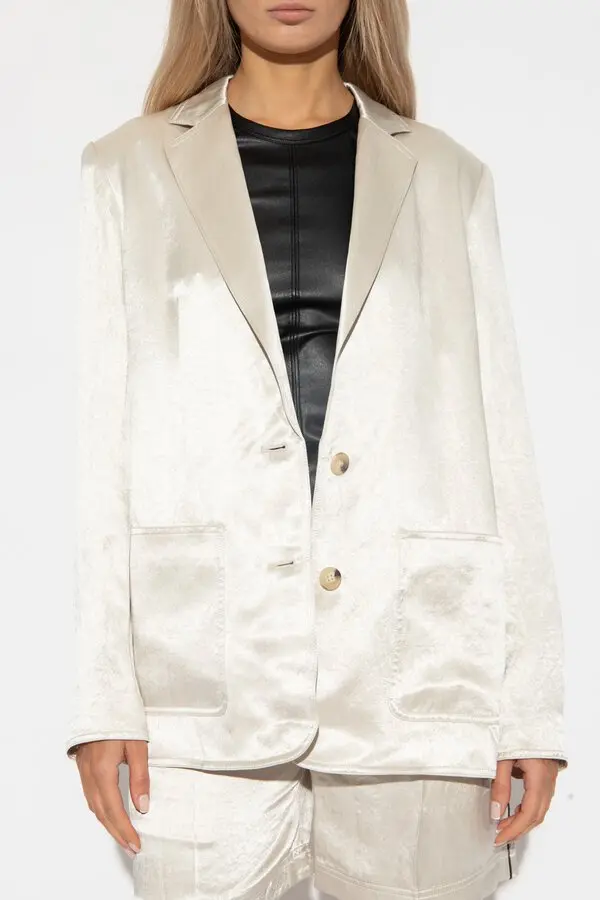 Helmut Lang Notched-lapels Satin-finish Blazer