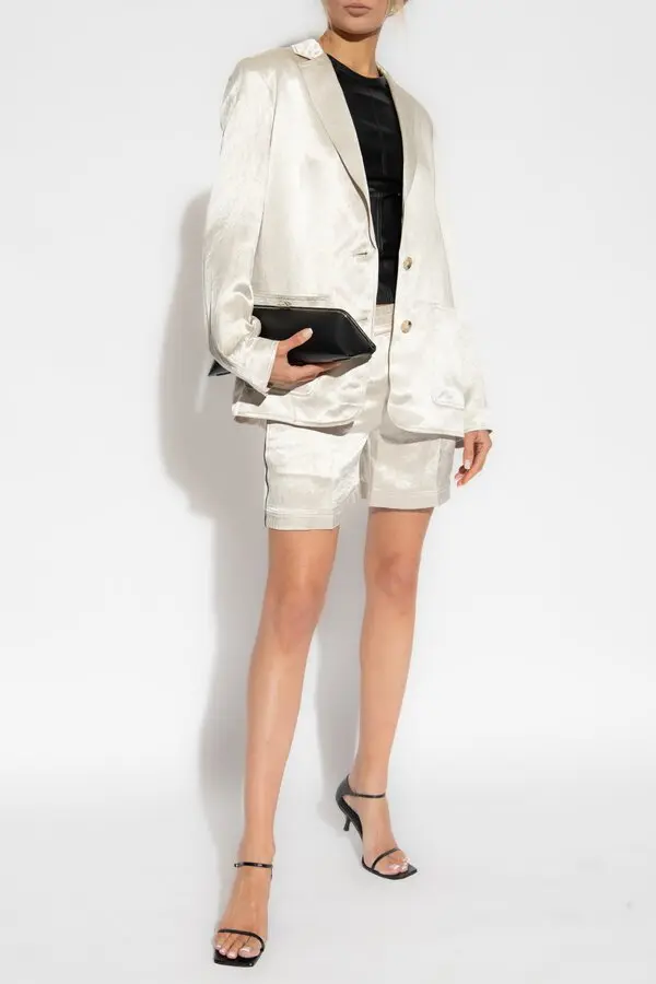 Helmut Lang Notched-lapels Satin-finish Blazer