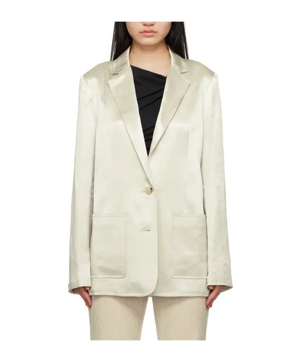 Helmut Lang Notched Lapel Satin Finish Blazer