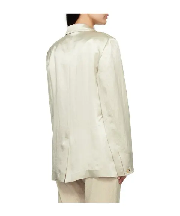 Helmut Lang Notched Lapel Satin Finish Blazer