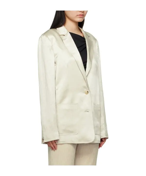 Helmut Lang Notched Lapel Satin Finish Blazer