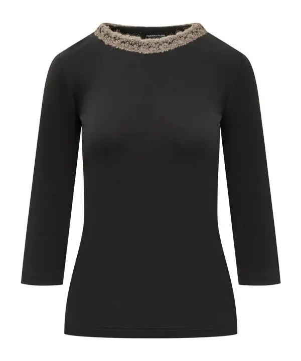 Fabiana Filippi Embellished Round Neck Top