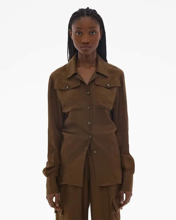 Helmut Lang Long-sleeve Satin-finish Shirt