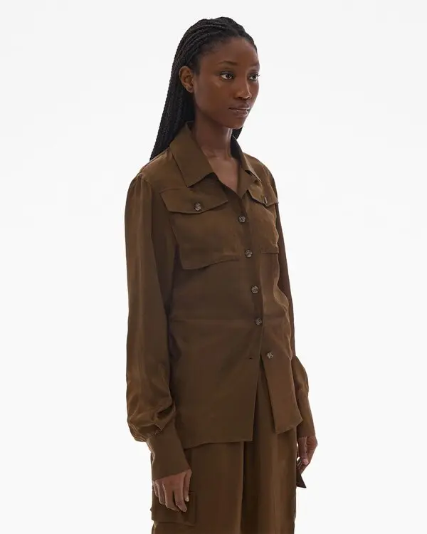 Helmut Lang Long-sleeve Satin-finish Shirt