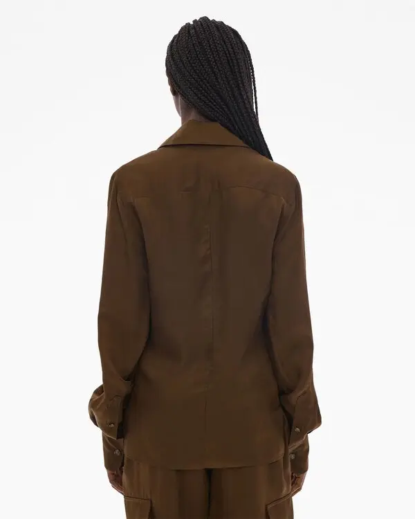 Helmut Lang Long-sleeve Satin-finish Shirt
