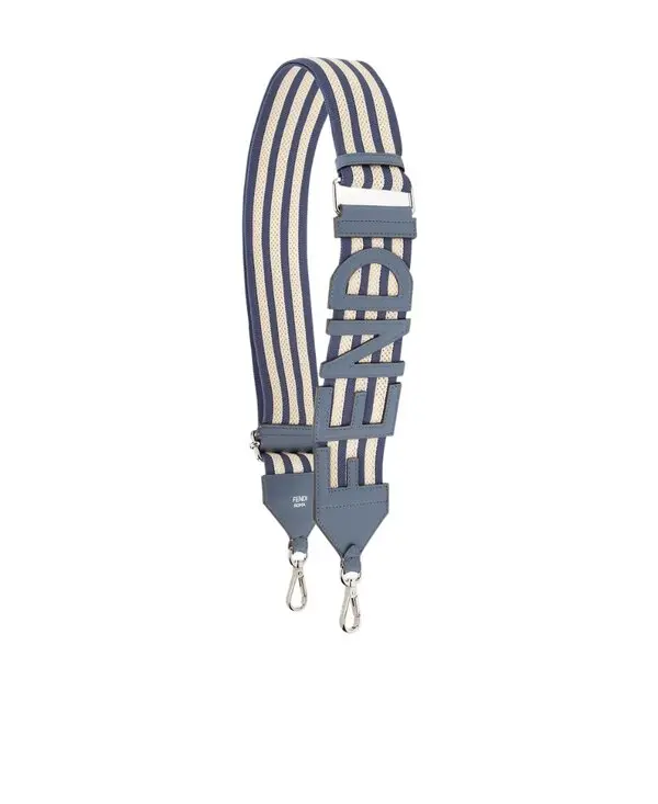 Fendi Blue Macramé Ribbon Shoulder Strap