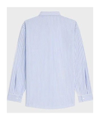 Celine Oversized Shirt In Striped Cotton Poplin