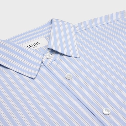 Celine Oversized Shirt In Striped Cotton Poplin