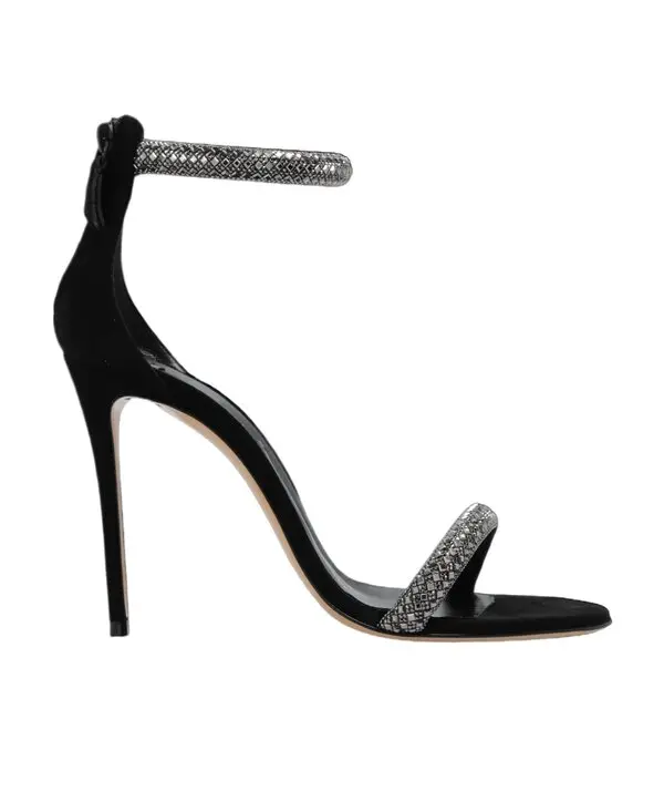 Casadei Scarlet Stratosphere 100mm Crystal-embellished Sandals - Black