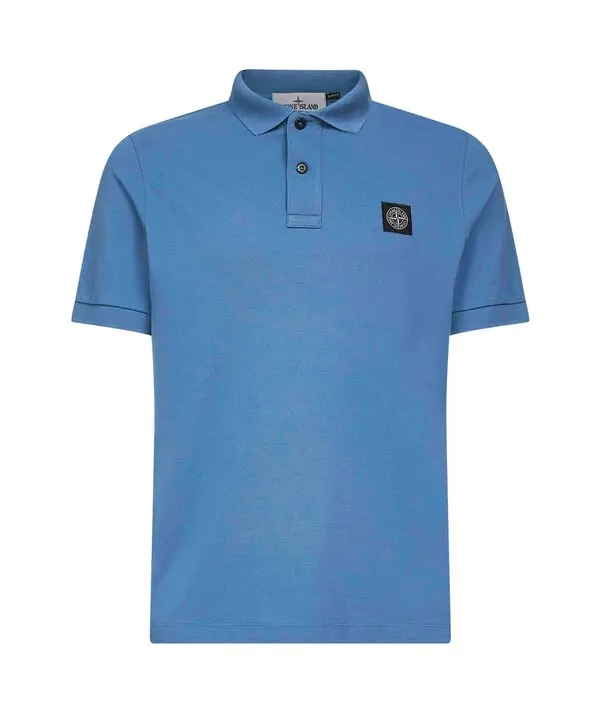 Stone Island Logo Patch Short Sleeved Polo Shirt