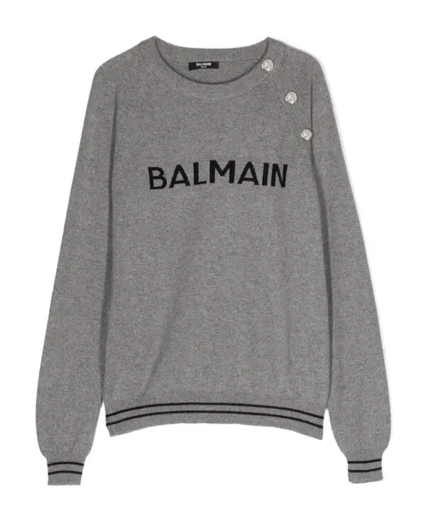 Balmain Intarsia-knit Logo Jumper