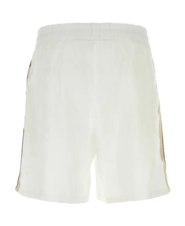 Palm Angels Logo Embroidered Striped Shorts