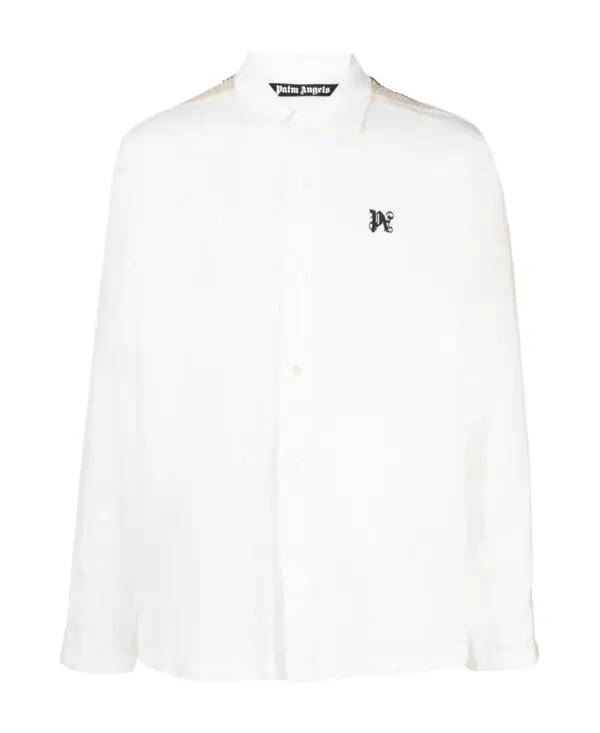 Palm Angels Pa Monogram Printed Long-sleeved Shirt