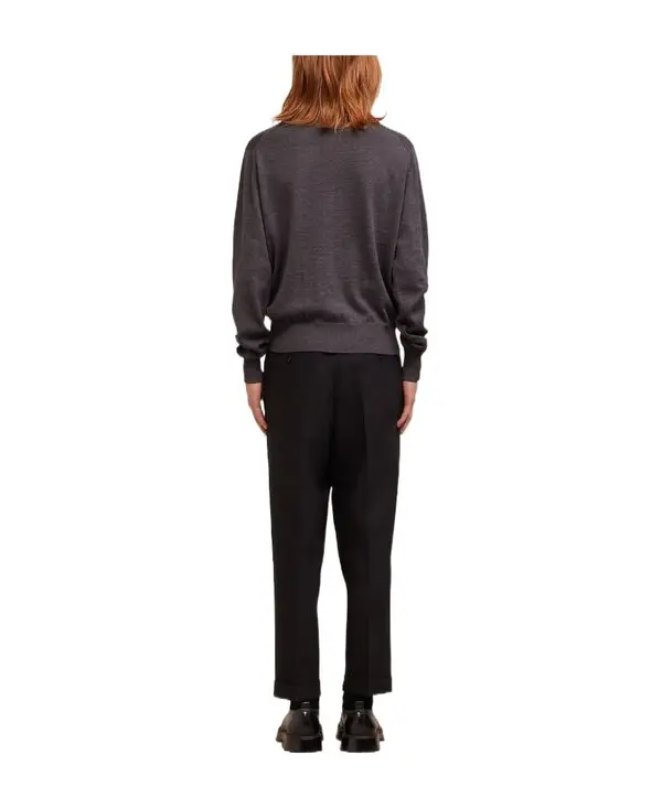 AMI Paris Logo Embroidered Knitted Jumper