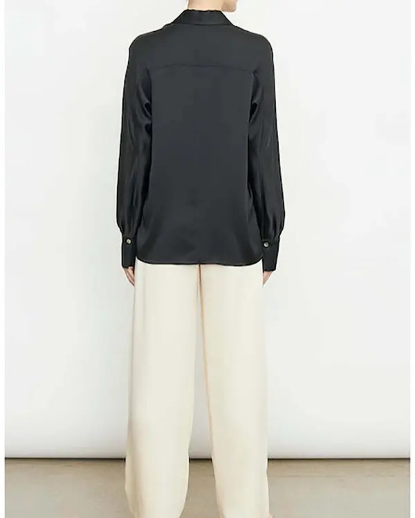 Vince Silk Long-sleeve Blouse