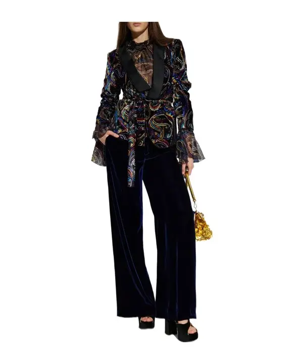 Etro Wide-leg Velvet Trousers