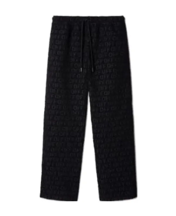 Off-White Logo-jacquard Drawstring Straight Leg Trousers