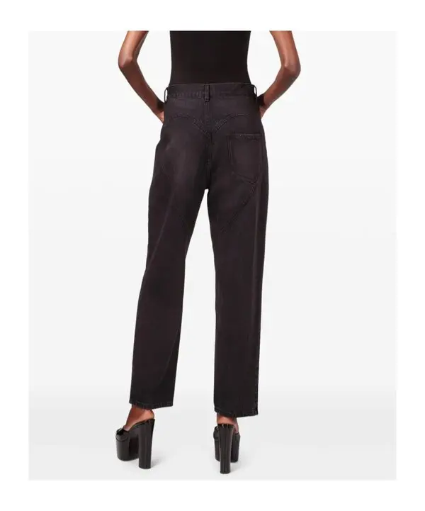AREA Embellished Mid-rise Slit Jeans