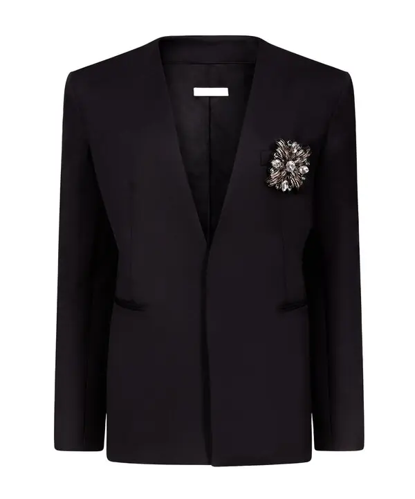 AREA Collarless Suit Jacket