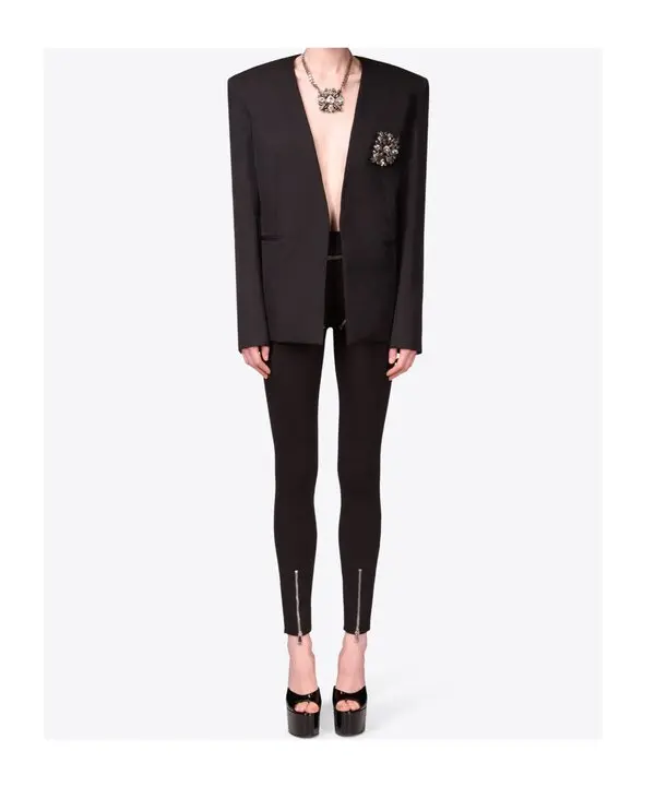 AREA Collarless Suit Jacket
