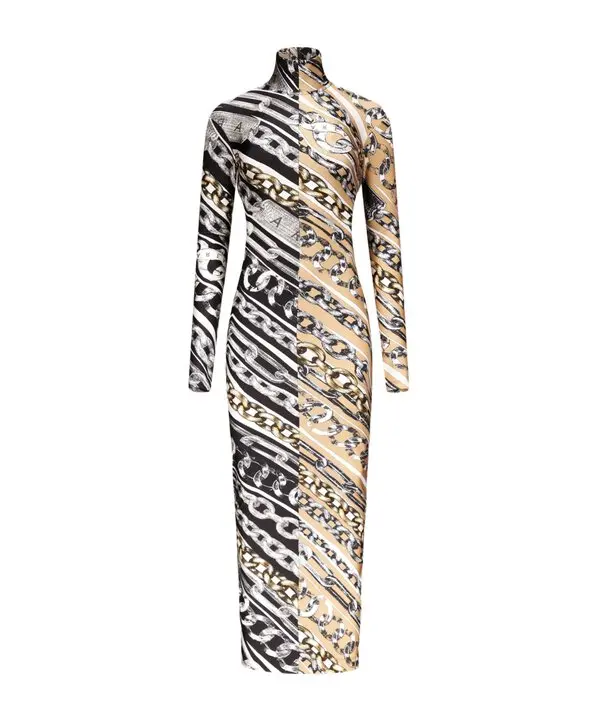 AREA Long Sleeve Turtleneck Dress
