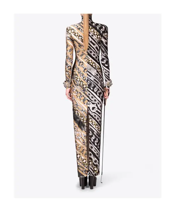 AREA Long Sleeve Turtleneck Dress