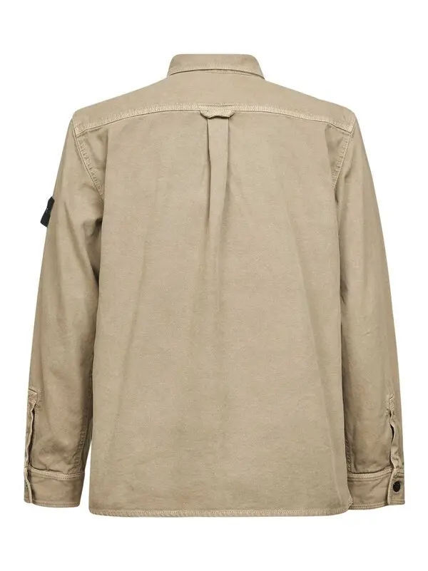 Stone Island Logo Patch Buttoned Shirt Jacket