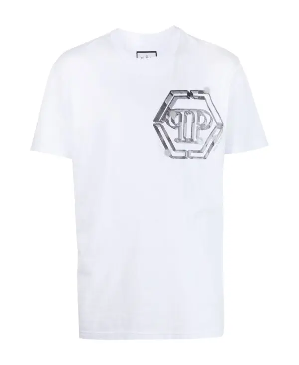 Philipp Plein T-shirt With Round Neck And Short Sleeves - White