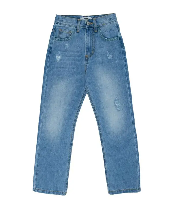 MSGM Distressed-effect Straight-leg Jeans