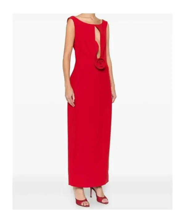 Magda Butrym Sleeveless Floral Appliqué Midi Dress