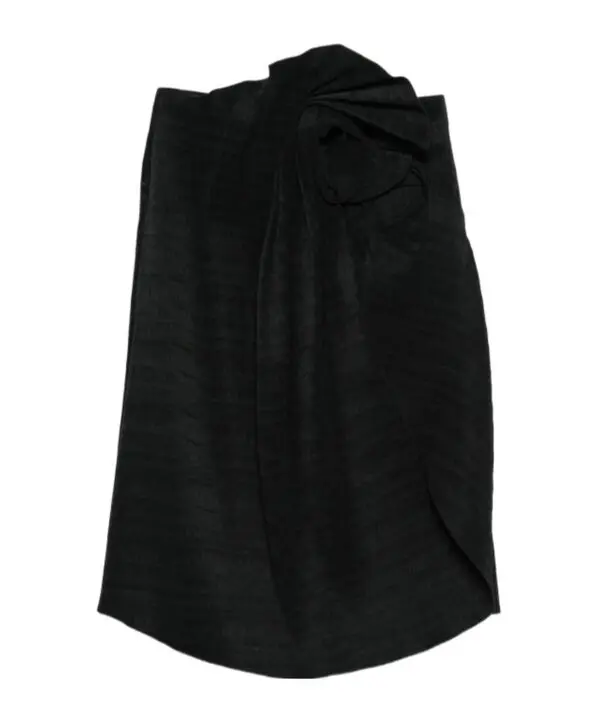 Magda Butrym Floral Knot Midi Skirt - Black