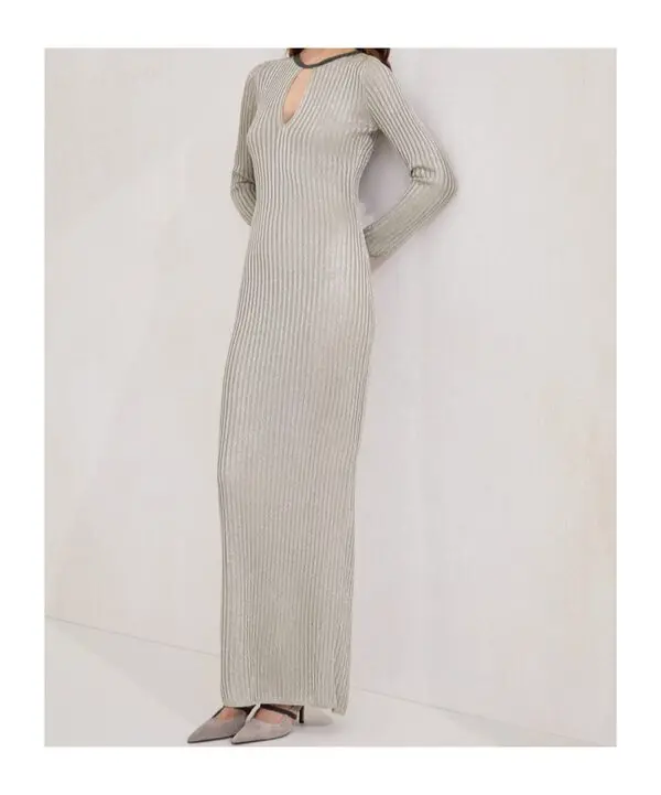 Brunello Cucinelli Sparkling Ribbed Knit Dress