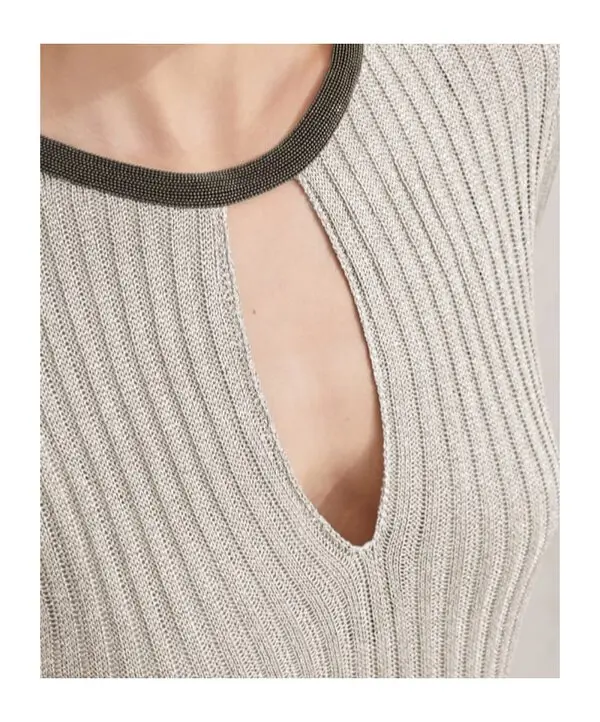 Brunello Cucinelli Sparkling Ribbed Knit Dress