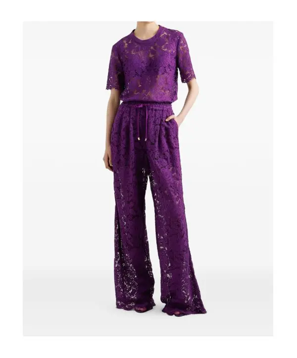 Dolce & Gabbana Lace T-shirt - Purple