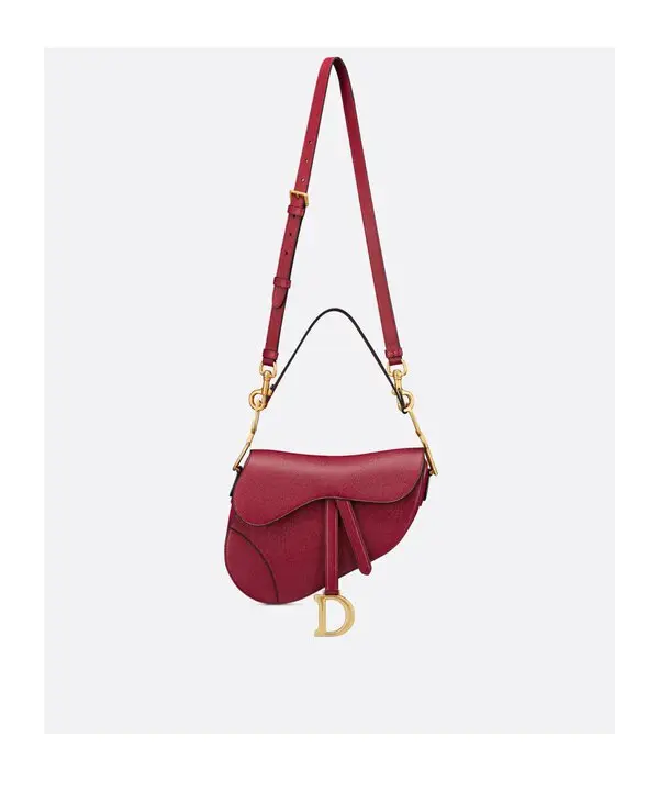 Dior Saddle Bag With Adjustable Shoulder Strap - Cherry Red