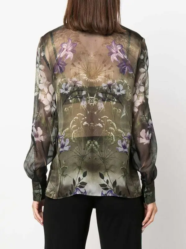 Alberta Ferretti Floral-printed Long-sleeved Shirt