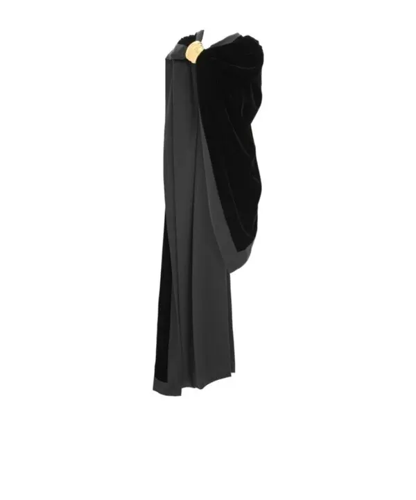 Saint Laurent Large Scarf In Velvet And Silk Satin