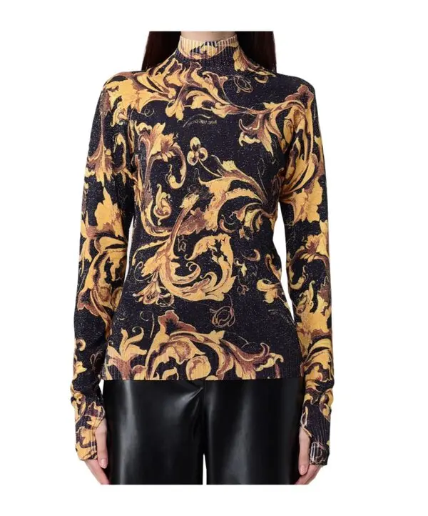 Versace Baroque-printed High Neck Blouse