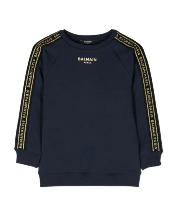 Balmain Logo-tape Cotton Sweatshirt